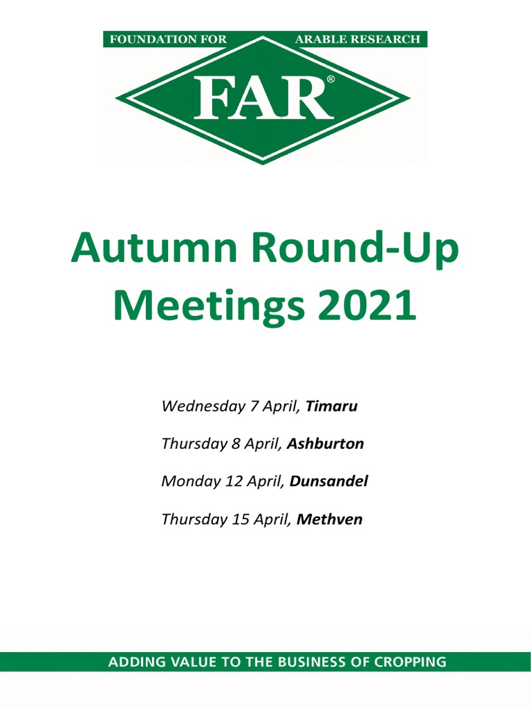 Autumn Round-Up Meetings 2021: Wednesday 7 April, Thursday 8 April ...