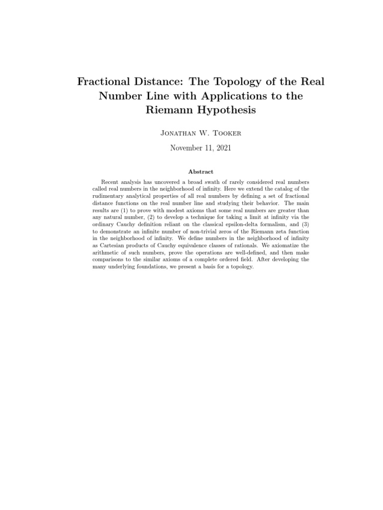 Fractional Distance: The Topology of The Real Number Line With ...