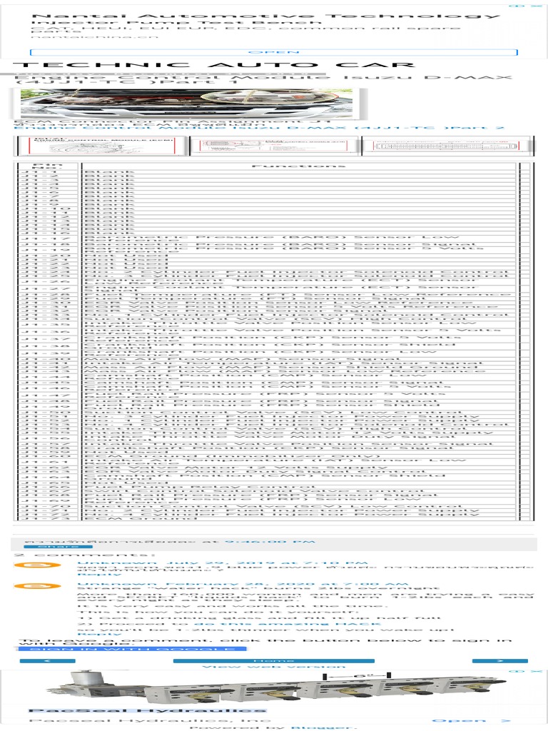 Technic Auto Car Engine Control Module Isuzu D-Max (4jj1-Tc) Part 1 ...