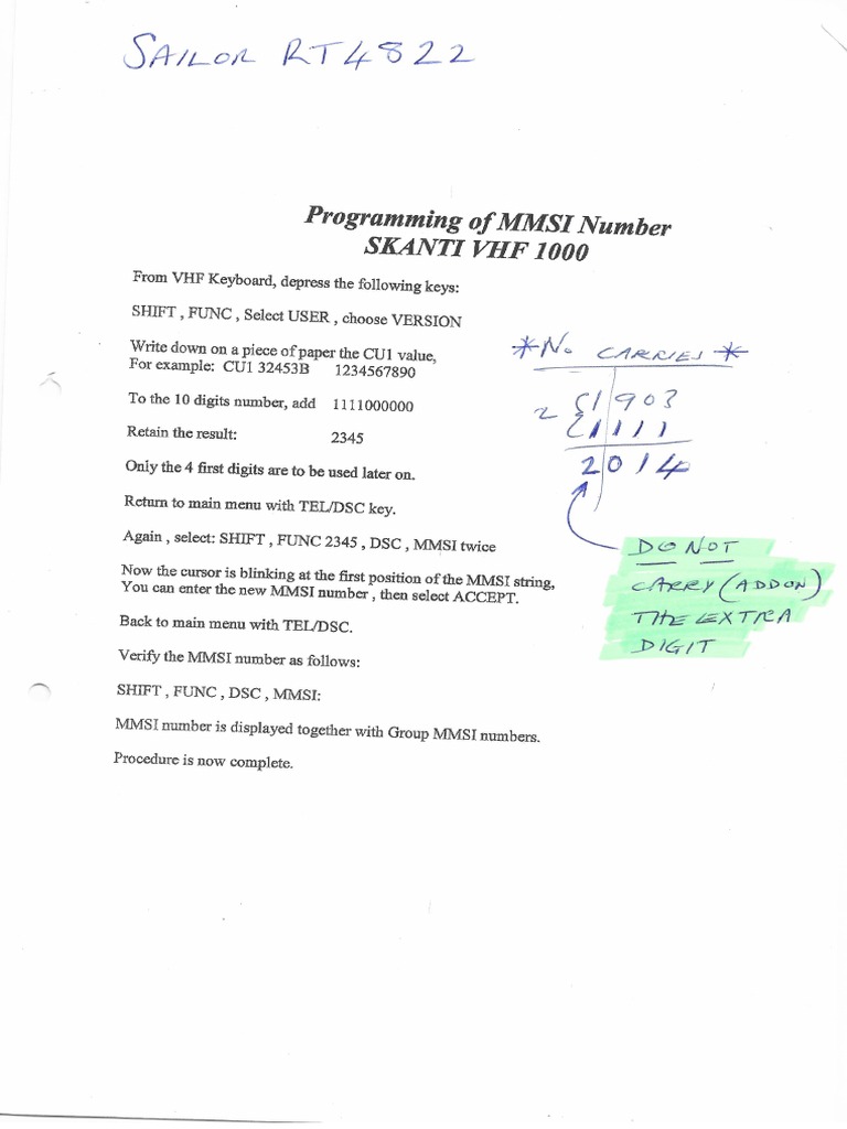 4000 VHF MMSI Change | PDF