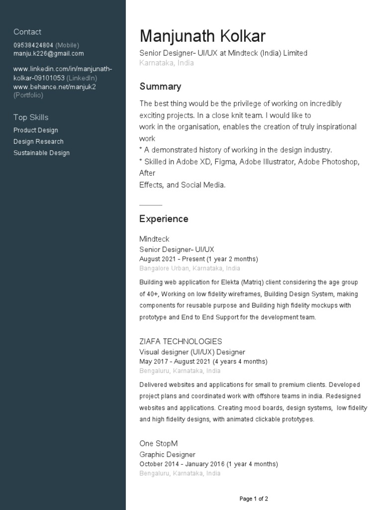 Manjunath Kolkar Updated Resume-1 | PDF | Adobe Flash | Communication
