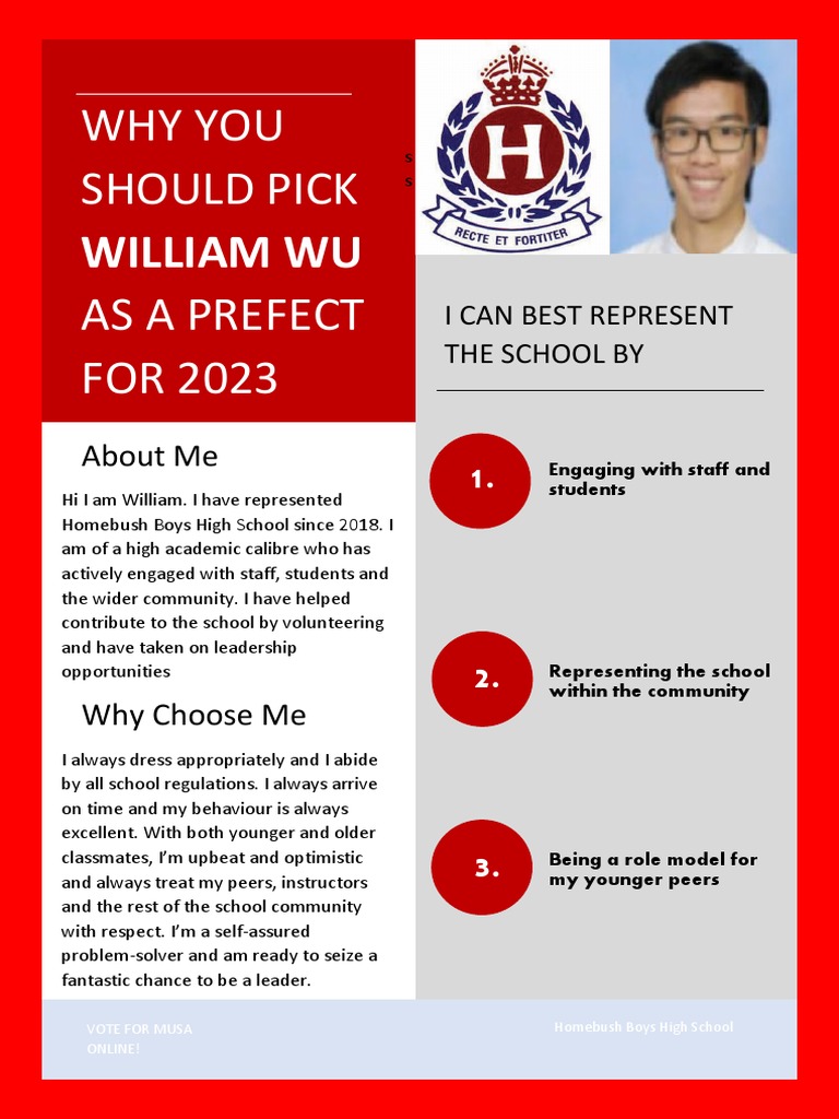 Vote William Wu for Prefect | PDF