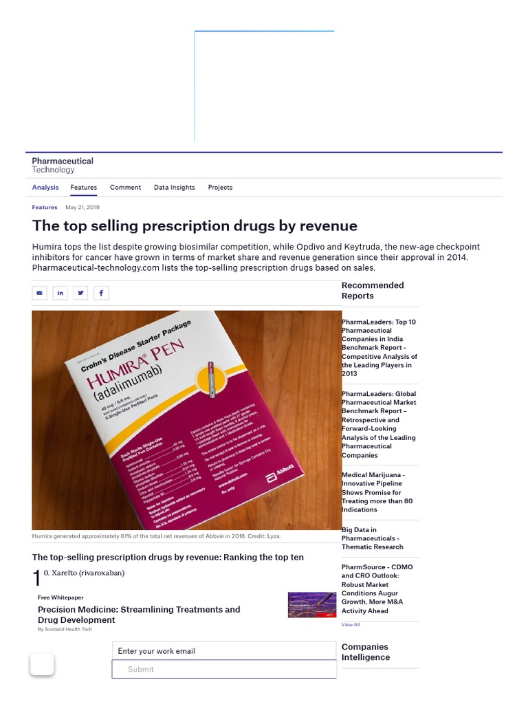 Top-Selling Prescription Drugs by Revenue - Ranking The Top Ten | PDF ...