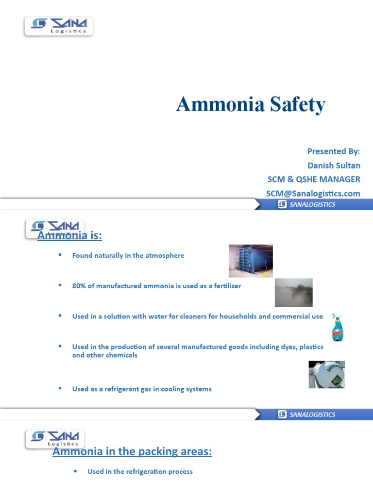 Ammonia Safety Training Presentation | PDF | Ammonia | Water