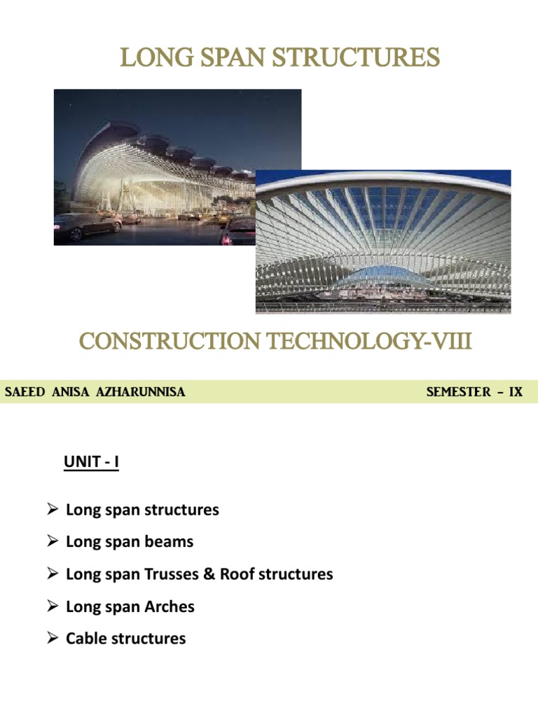 Long Span Structures | PDF | Truss | Structural Engineering