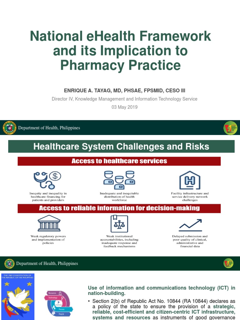 National E-Health Framework by Dr. Enrique Tayag | PDF | Health Care ...