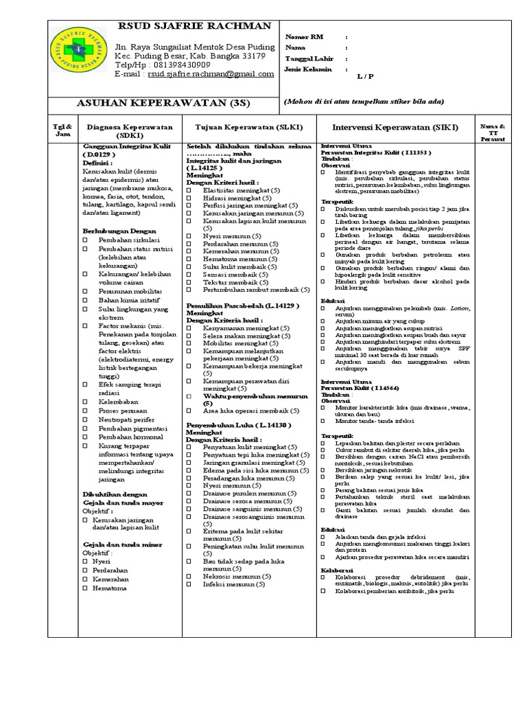 ASKEP STANDAR PPNI 2022 GANGGUAN INTEGRITAS KULIT | PDF
