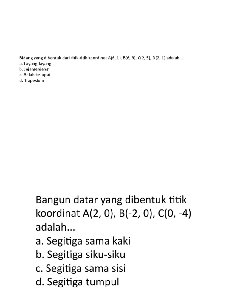 Latihan Soal Koordinat | PDF