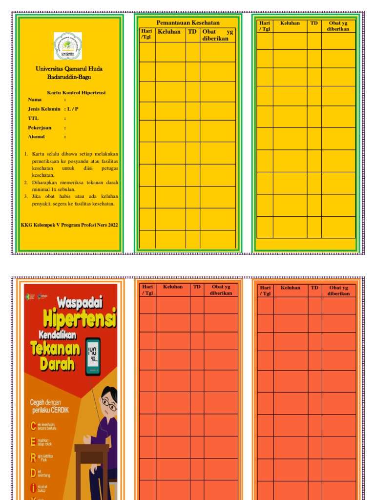 Kartu Kontrol Hipertensi | PDF Kartu Kontrol Hipertensi | PDF