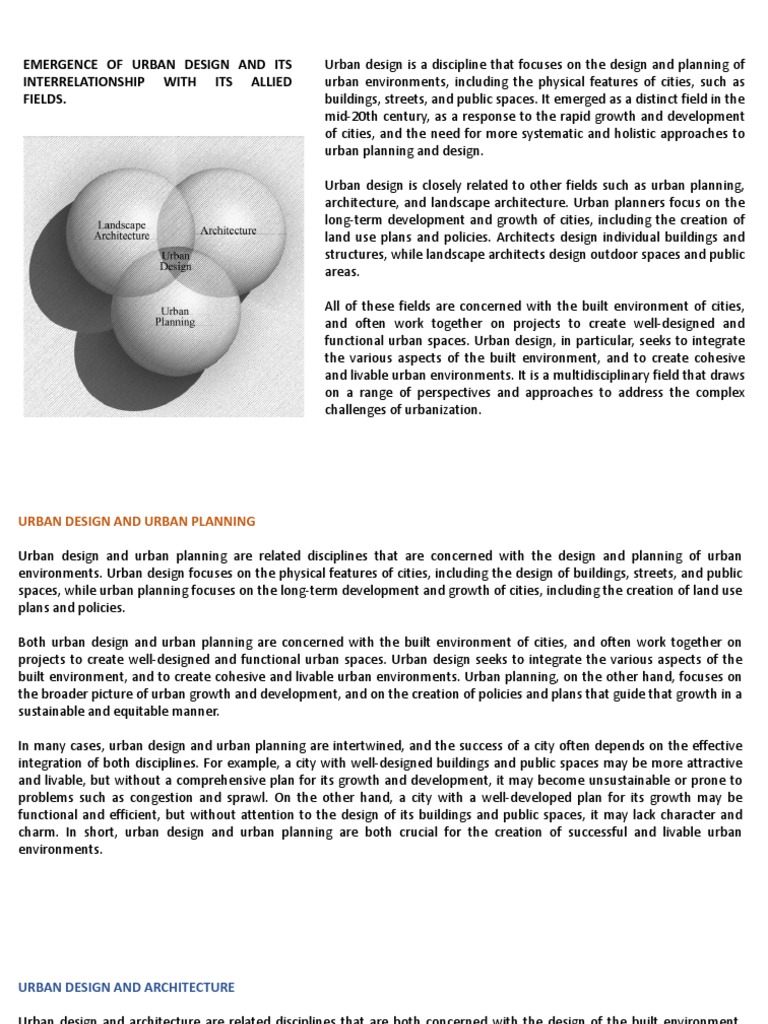 Urban Design and Allied Fields | PDF | Urban Design | Urban Planning
