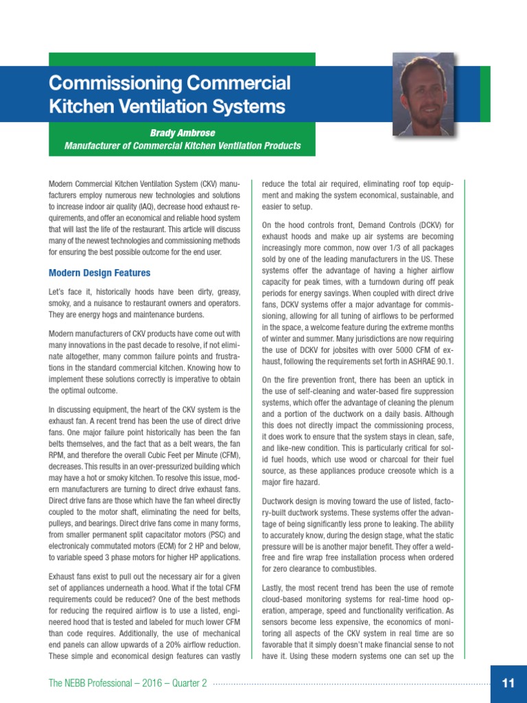 Commissioning Commercial Kitchens | PDF | Duct (Flow) | Ventilation ...