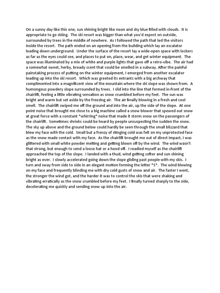 Descriptive Writing | PDF | Snow | Wound