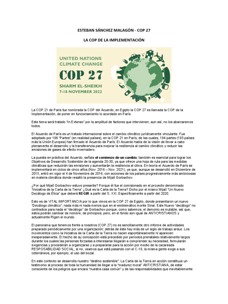 COP 27: Implementación del Acuerdo Climático | PDF | café | Carne