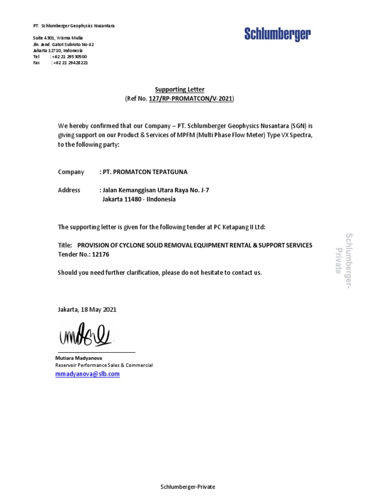 Supporting Letter To PROMATCON TEPATGUNA | PDF