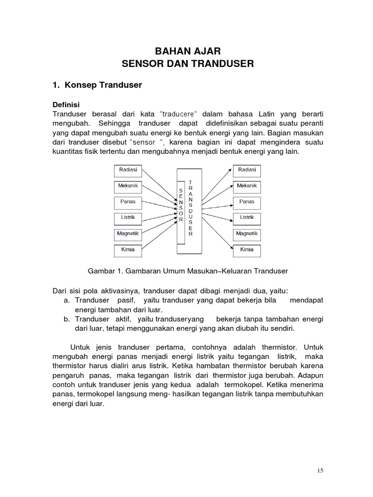 Sensor dan Tranduser: Konsep dan Karakteristik | PDF