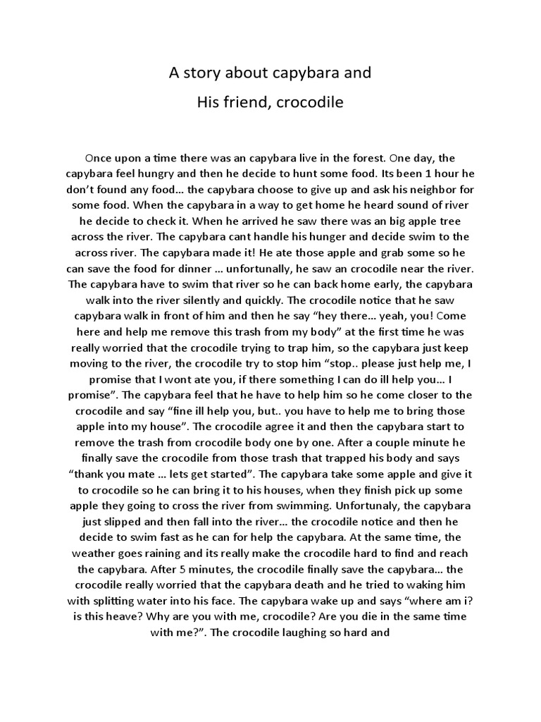 A Story About Capybara and His Friend Crocodile | PDF