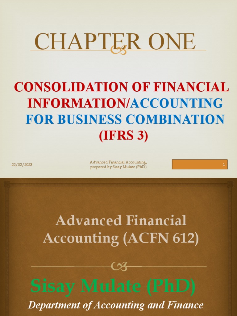 CH-1 Advanced FA | PDF | Consolidation (Business) | Financial Accounting
