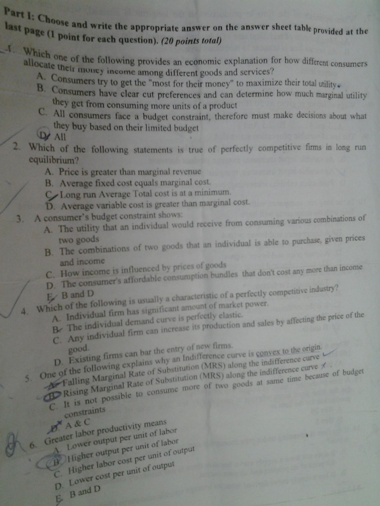 Introduction To Economics Exams | PDF