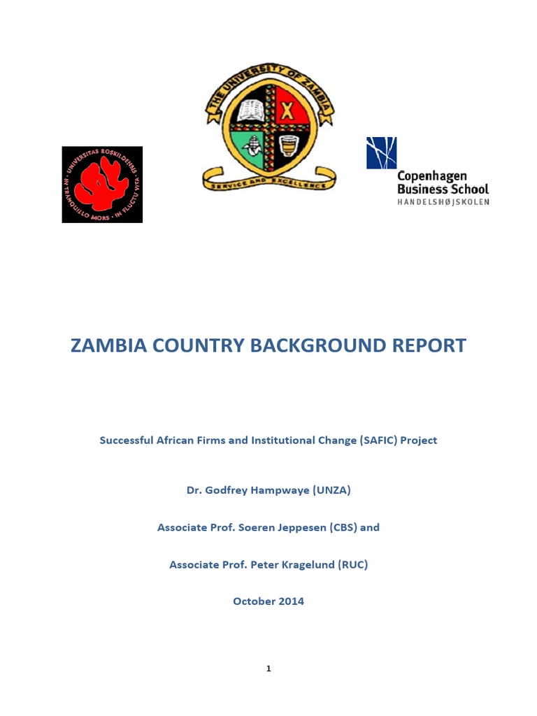Safic Zambia Country Background Paper | PDF | Economic Growth | Zambia