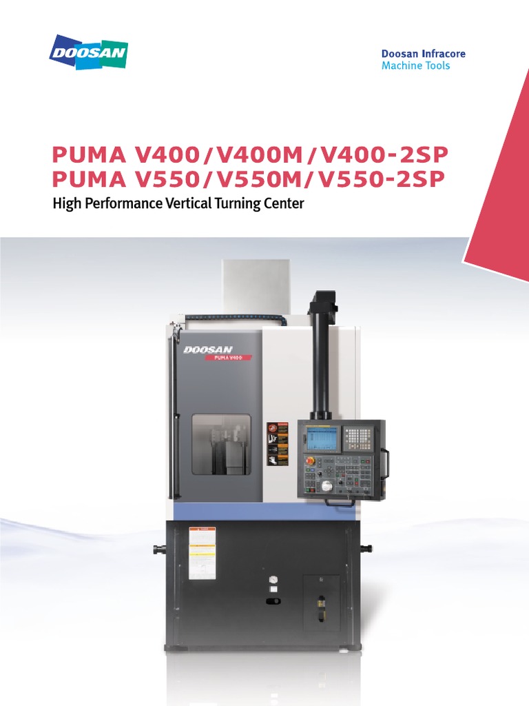 Doosan Puma V400-550-2SP Series Brochure PDF | PDF | Drill | Electric Motor