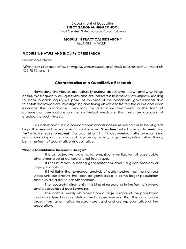 PR2 Module1 | PDF | Statistics | Quantitative Research