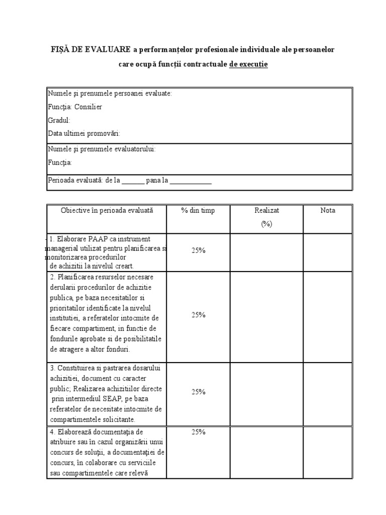 Fisa de Evaluare Achizitii Publice | PDF