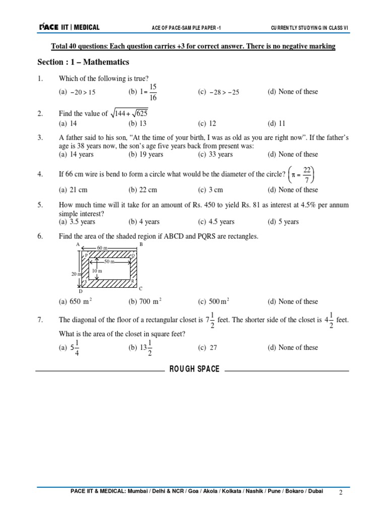 Currently Studying in VI - AOP Sample Paper 1 | PDF | Planets | Solar System