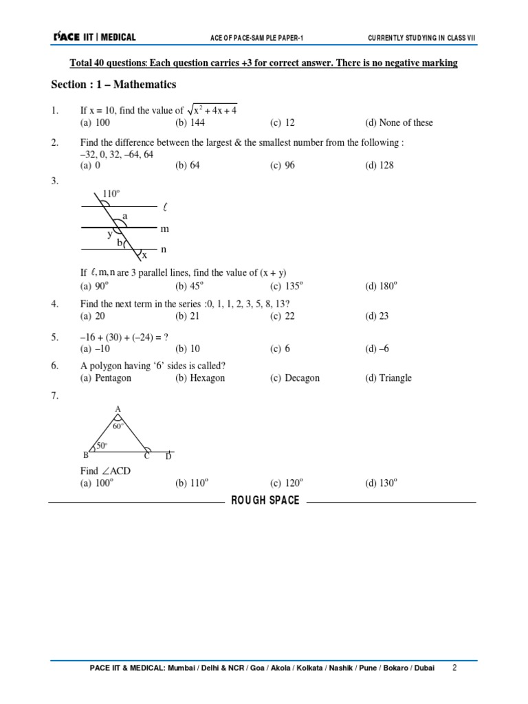 Currently Studying in VII - AOP Sample Paper 1 | PDF | Acid | Lung