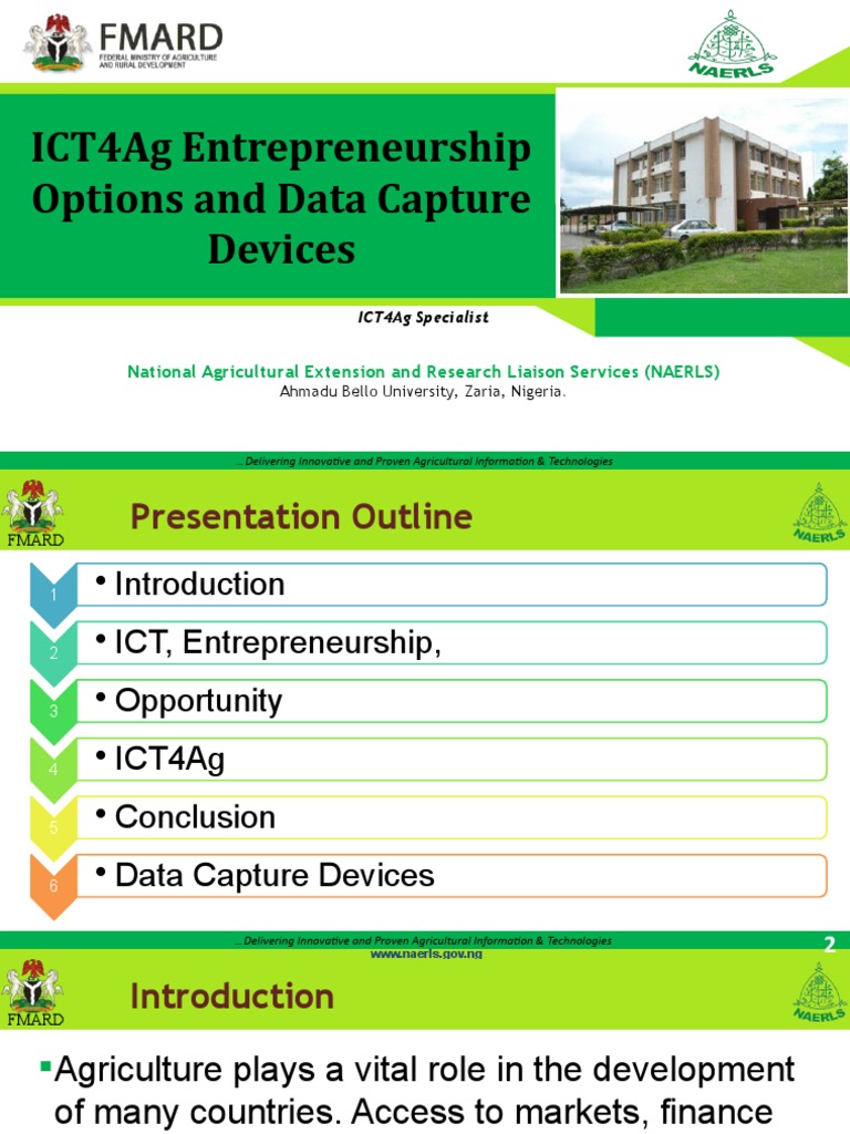 ICT4Ag Presentation Final | PDF | Entrepreneurship | Information Technology