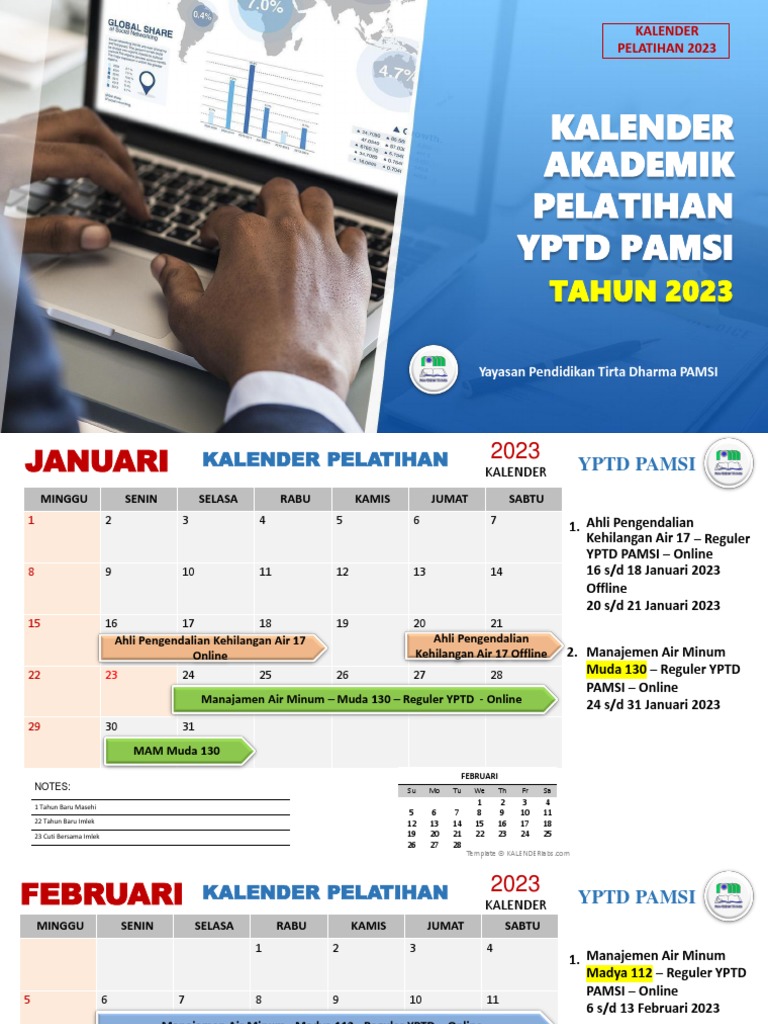 Draft Kalender Akademik Pelatihan YPTD PAMSI Tahun 2023-2 | PDF