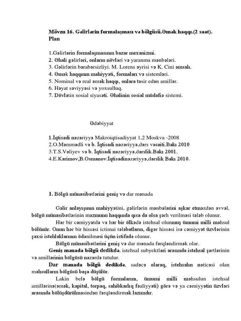 Movzu 16.gəlirlərin Formalaşması VƏ Bölgüsü-Hazır Deyil | PDF
