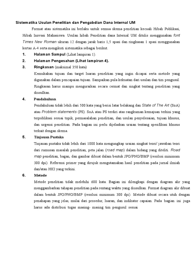 Panduan Usulan Penelitian UM | PDF