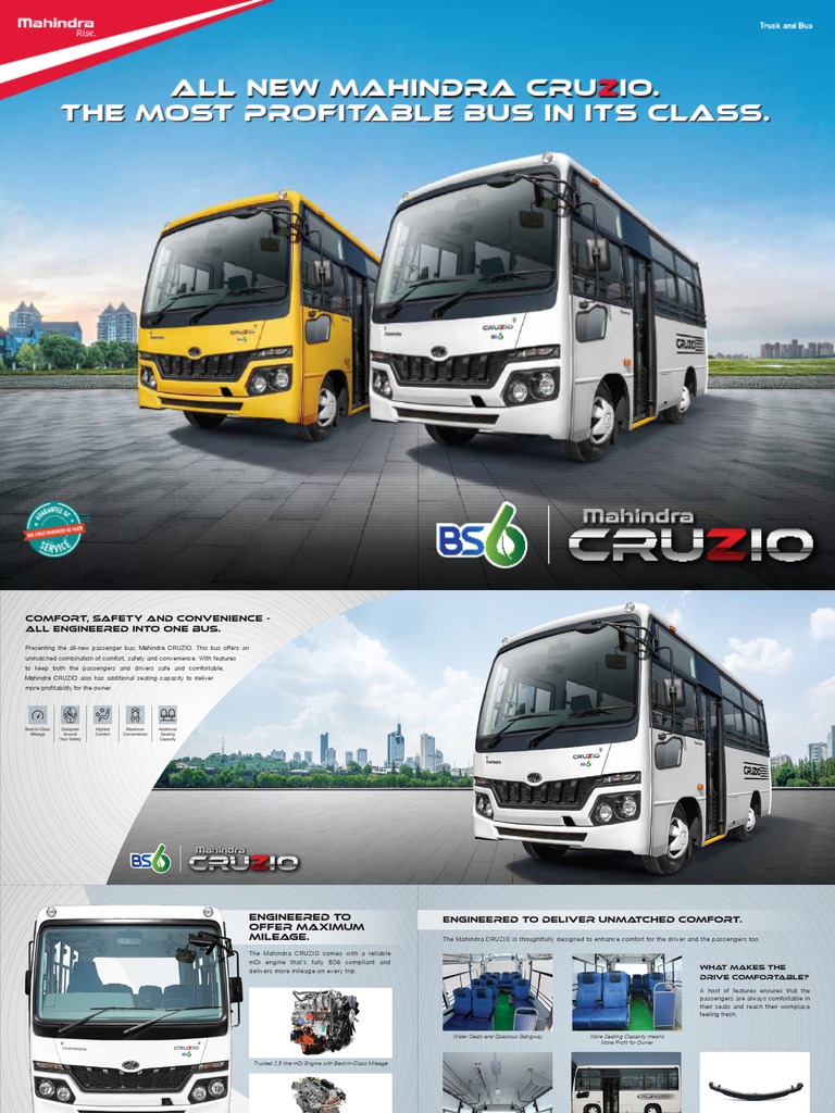 IN Mahindra Cruzio Buses 20221124 | PDF | Manual Transmission | School Bus
