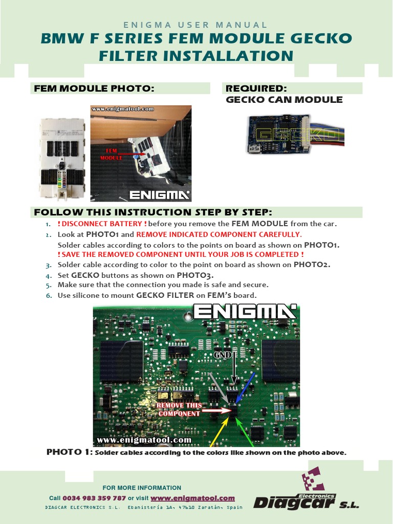 BMW F Series Fem Module Gecko Filter Installation | PDF | Technology ...
