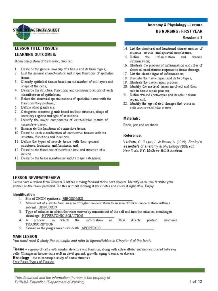 ANAPHY Lec Session #3 - SAS (Agdana, Nicole Ken) | PDF | Epithelium ...