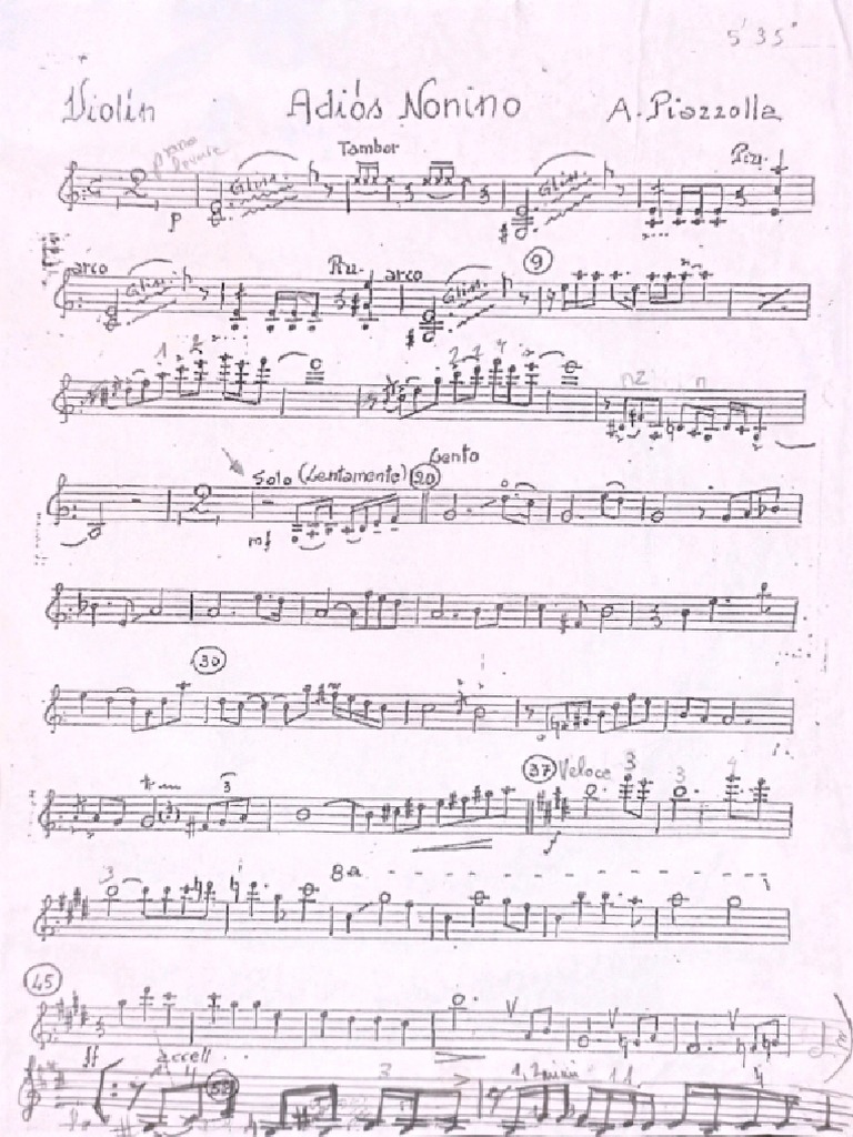 Adiós Nonino - violín | PDF