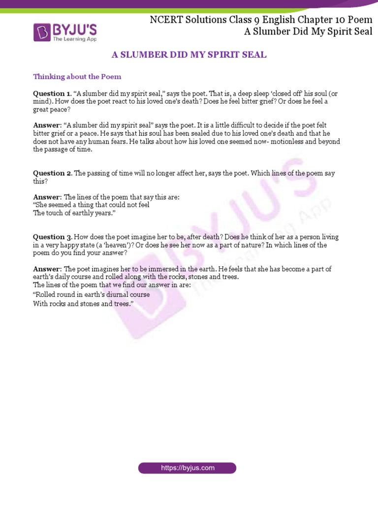 Class 9 English Poem Analysis | PDF