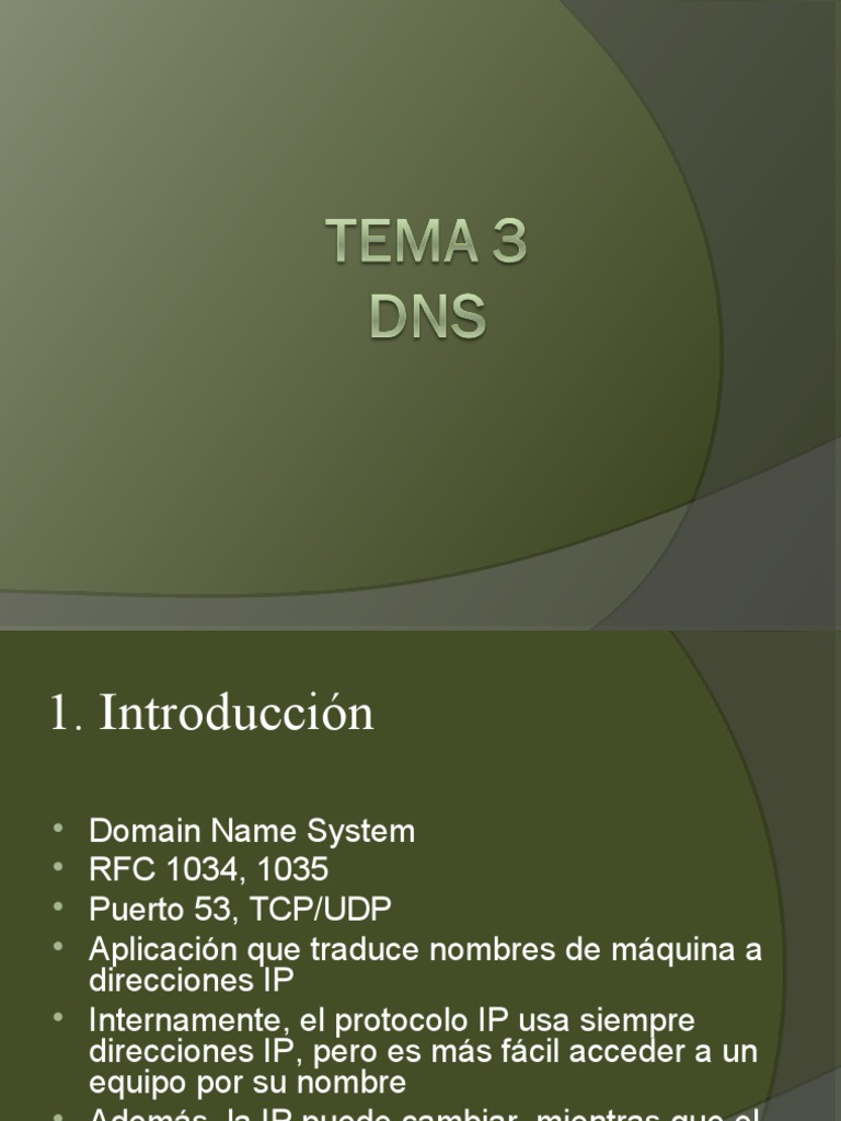 Tema3. El Servicio DNS | PDF | sistema de nombres de dominio | Nombre de dominio