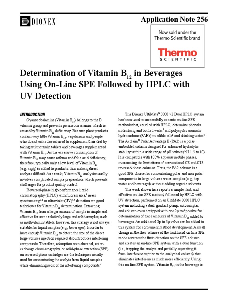 AN256 LC VitaminB12 Beverages 01sep2010 LPN2574 | PDF | High ...