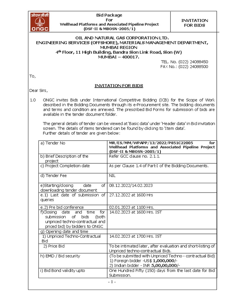 Vol I 01 IFB | PDF | Business