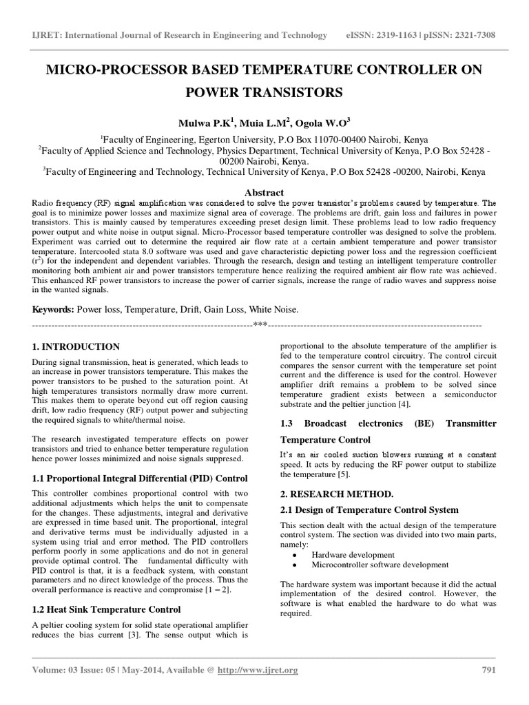 Micro-Processor Based Temperature Controller Optimizes RF Power | PDF ...