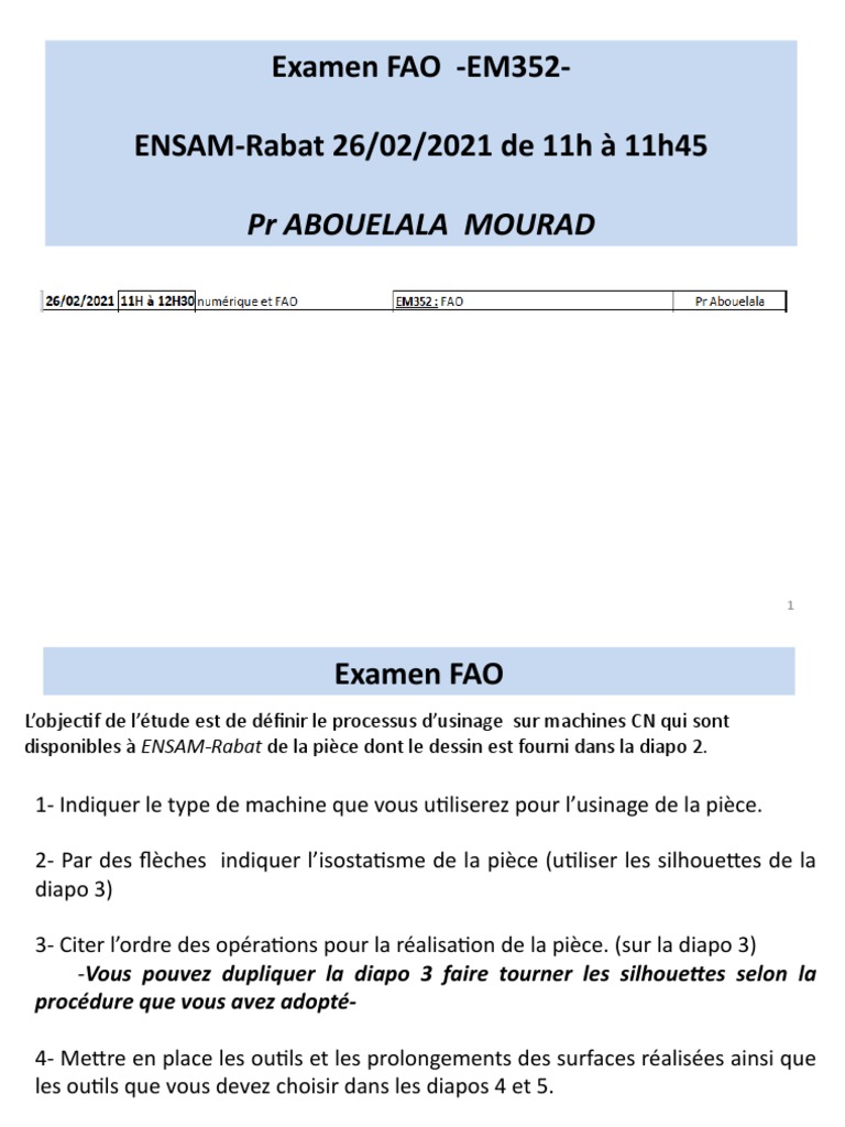 Examen FAO à soumettre | PDF