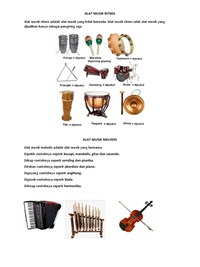 SBDP Kelas 3 Alat Musik Ritmis Dan Melodis | PDF | Seni