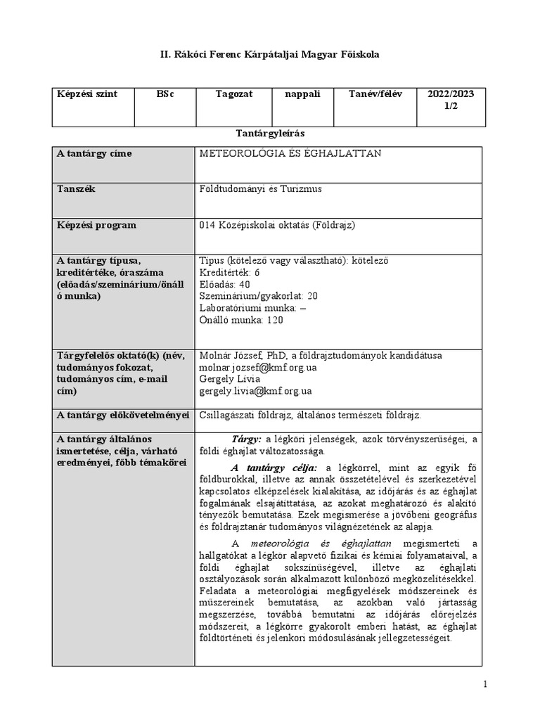 Sillabusz Met 22 | PDF