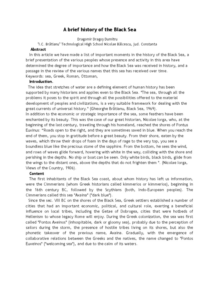 History of the Black Sea's Significance | PDF | Byzantine Empire ...