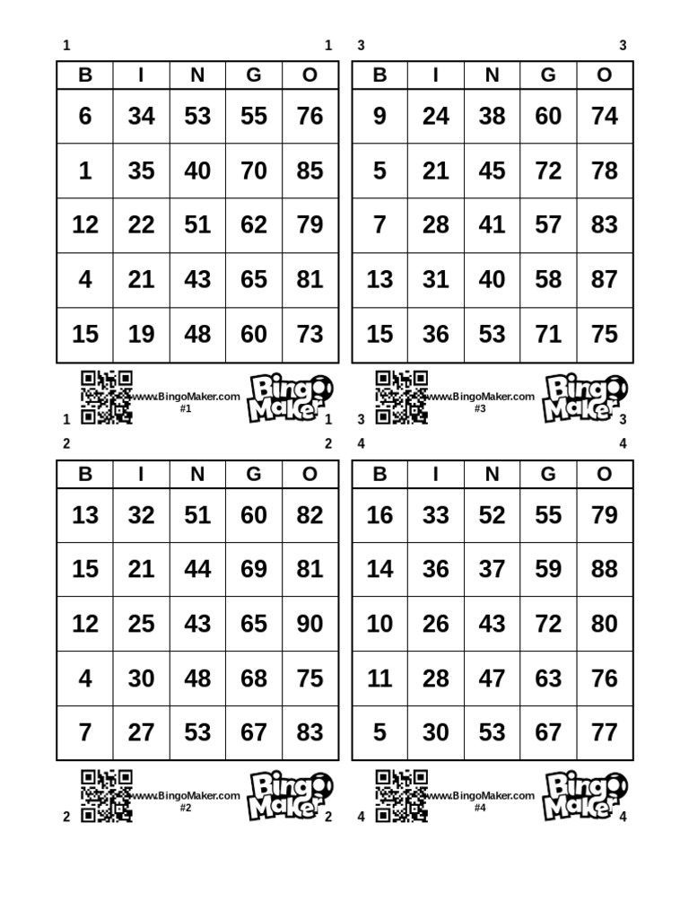 Cartones - Bingo Maker | PDF