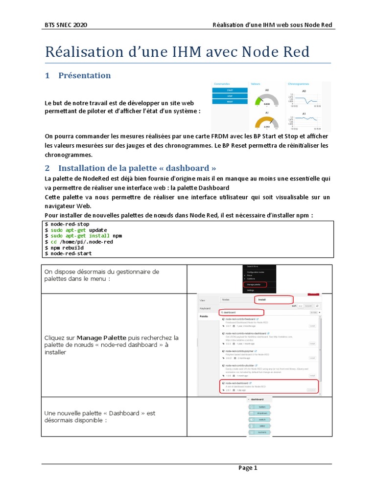 3 IHM Web Avec Node Red | PDF | Interface graphique | Interaction humain-ordinateur