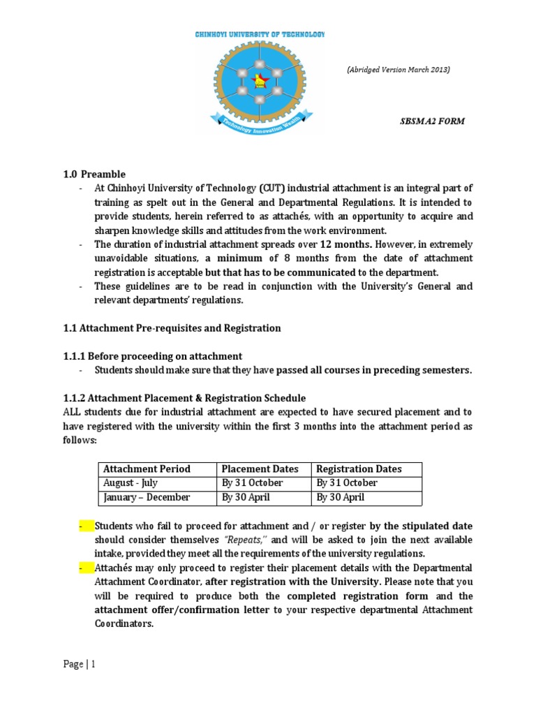Industrial Attachment Guidelines | PDF