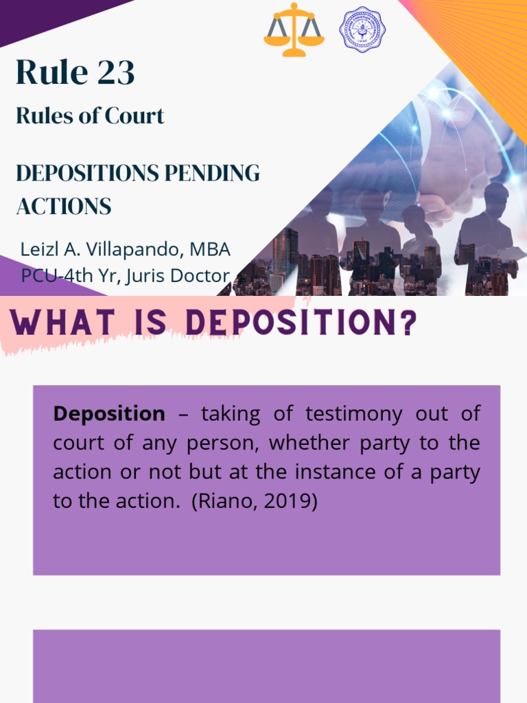 Reporting On Rule 23 Rules of Court. VILLAPANDO, LEIZL A. | PDF ...