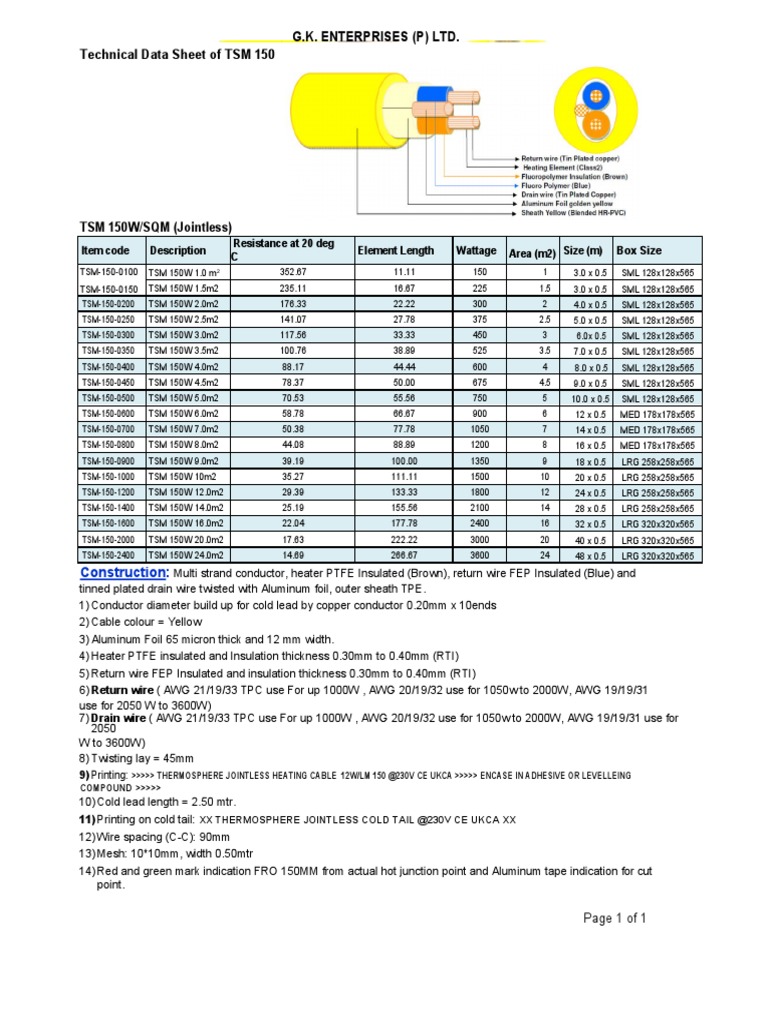TSM 150 | PDF | Wire | Electromagnetism